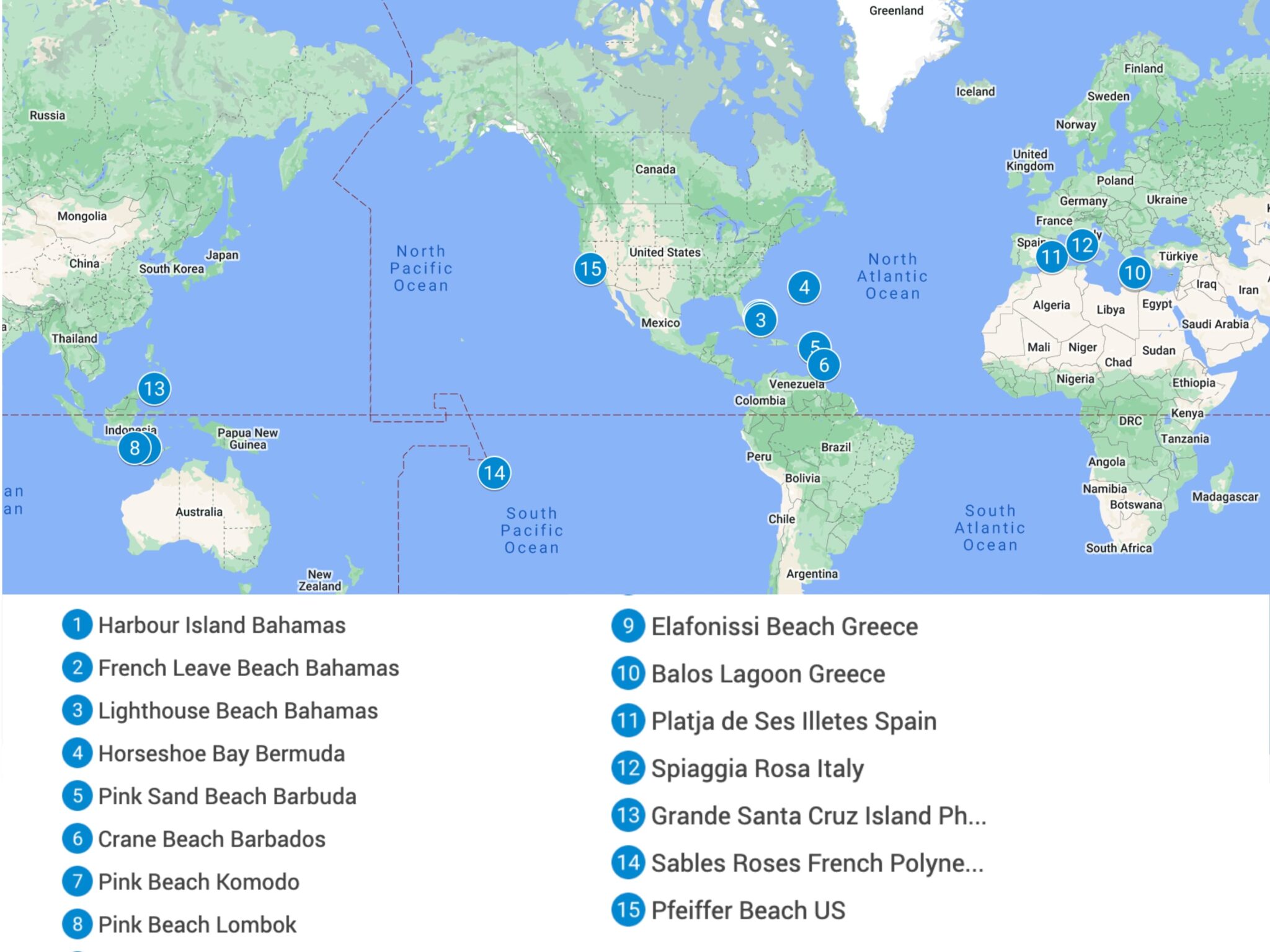 15 Pink Sand Beaches in 11 Countries with Map - Eco Lodges Anywhere
